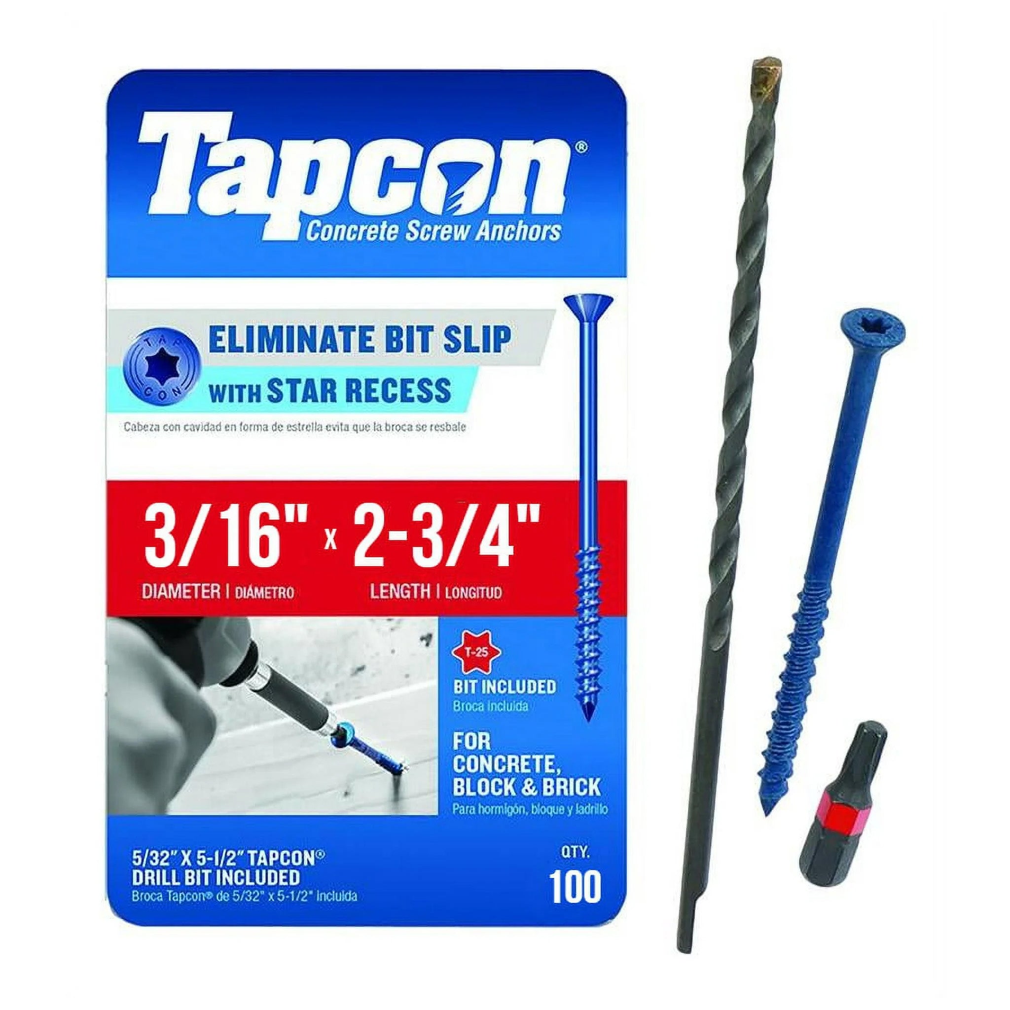 Tapcon Concrete Screw Anchors - Star Flat Head - JMP Wood