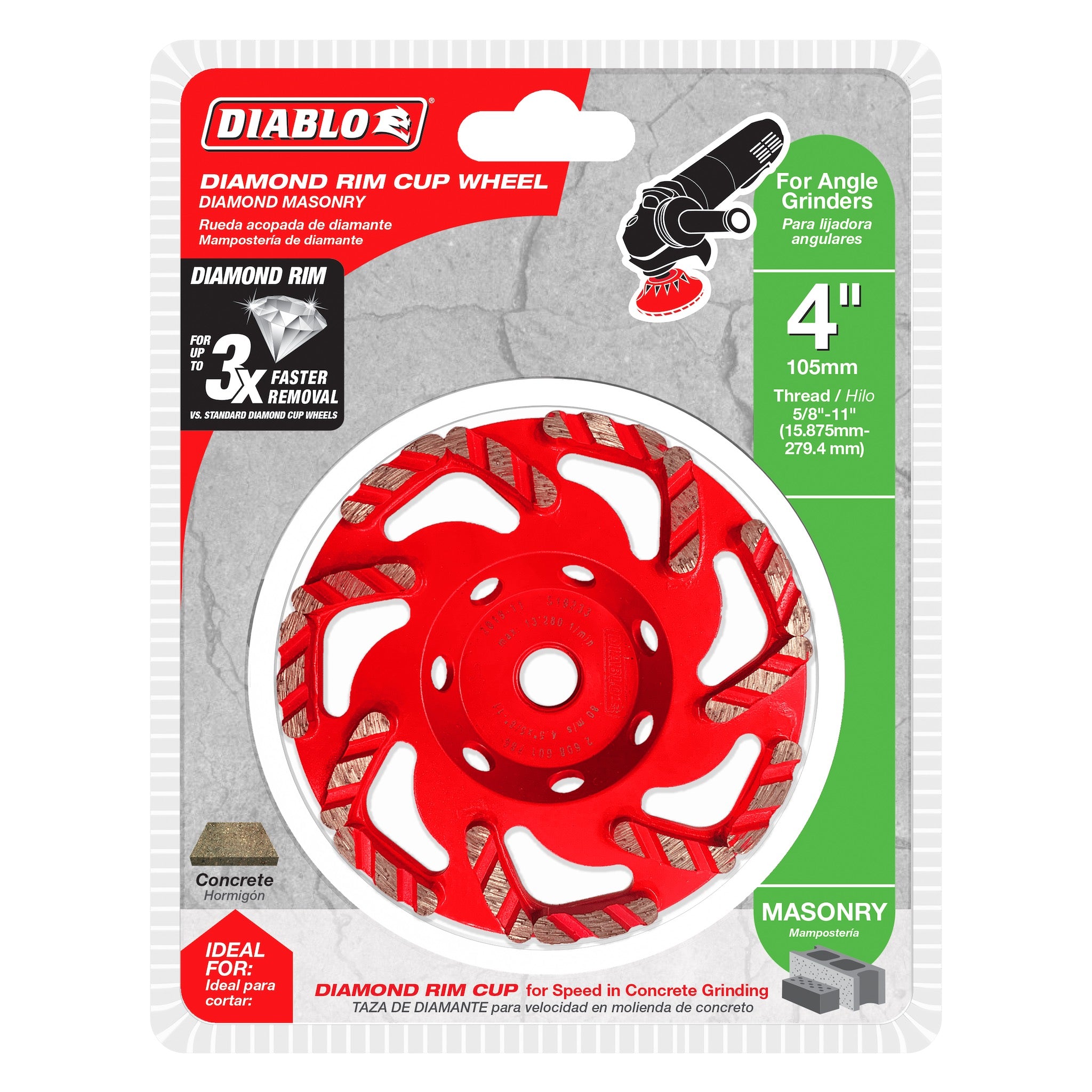 Diablo Diamond Cup Wheel for Masonry - JMP Wood