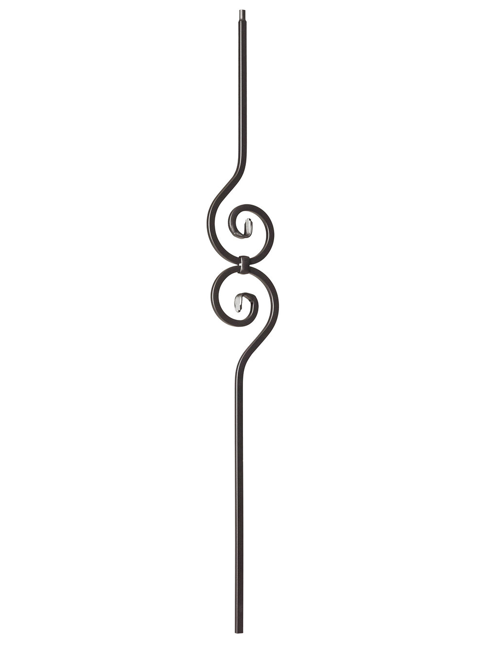 Iron Baluster 9090 - 1/2" Square - Spiral Scroll - JMP Wood