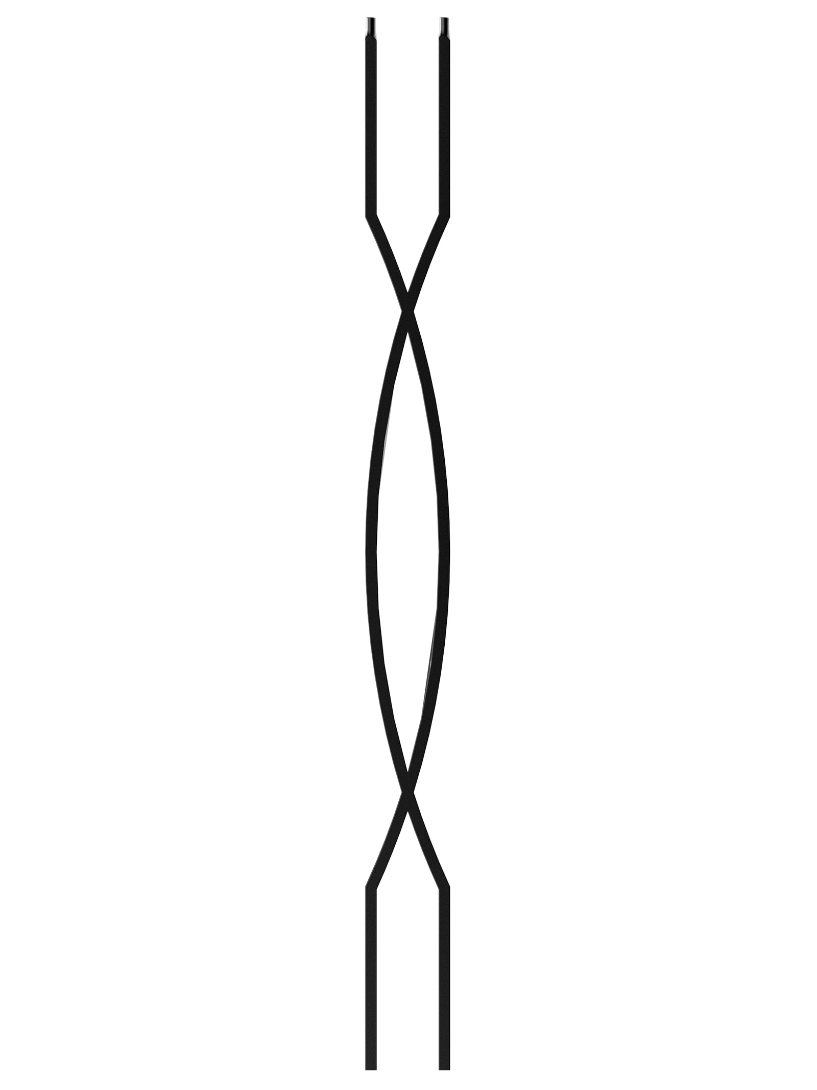 Iron Baluster 9095 - 1/2" Square - Contemporary Double Helix - JMP Wood