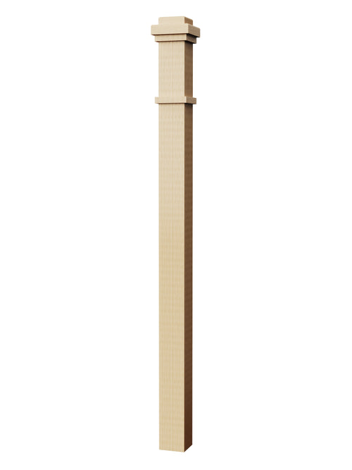 Box Newel 4075M - Mission Style (3-1/2") - JMP Wood