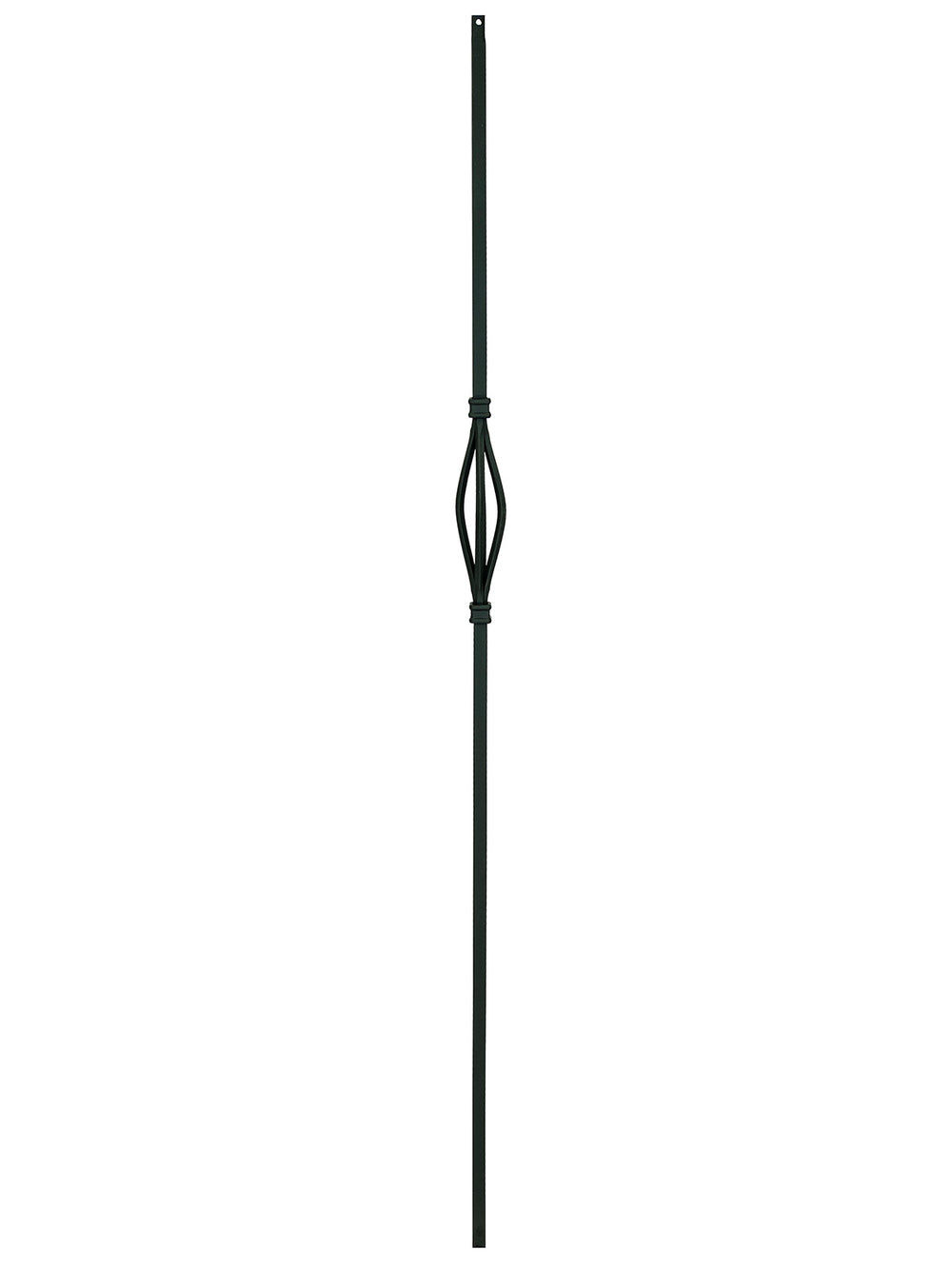 Iron Baluster T18 - 1/2" Square - Contemporary Single Basket: Slimline ...