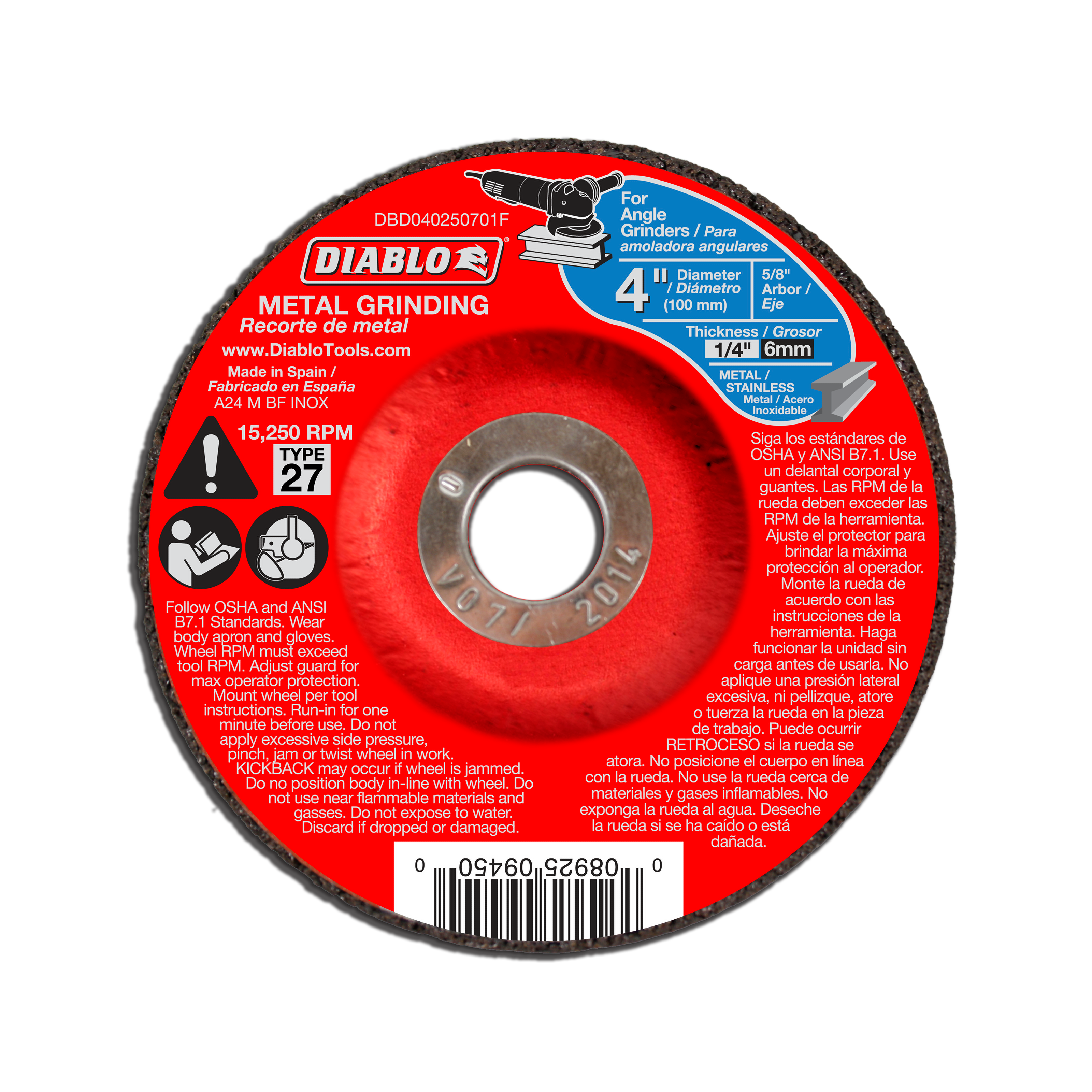 Diablo Metal Grinding Disc - JMP Wood